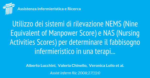 Utilizzo dei sistemi di rilevazione NEMS (Nine Equivalent of Manpower ...