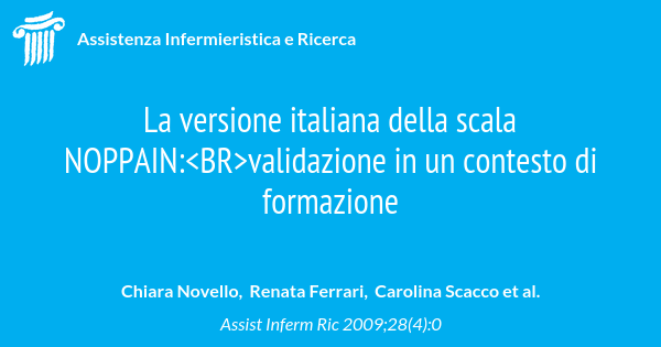 La versione italiana della scala NOPPAIN:validazione in un contesto di ...