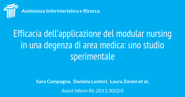 Efficacia dell’applicazione del modular nursing in una degenza di area ...